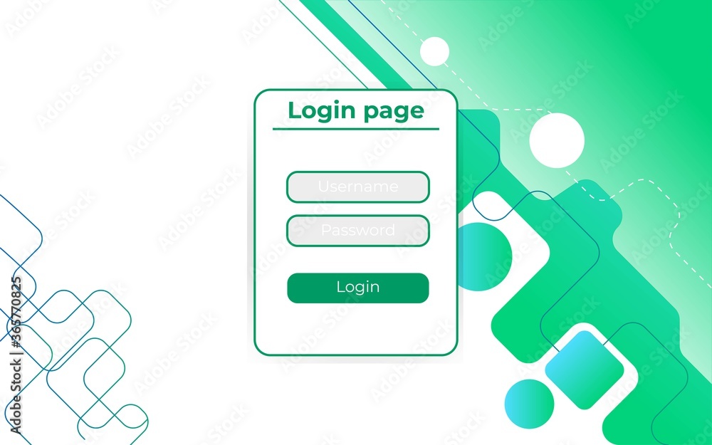 login page template with simple shapes and geometric patterns for ...