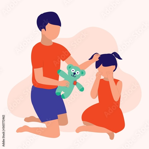 Sibling Reconcile. Parenting, Education And Social Issues Concept ...