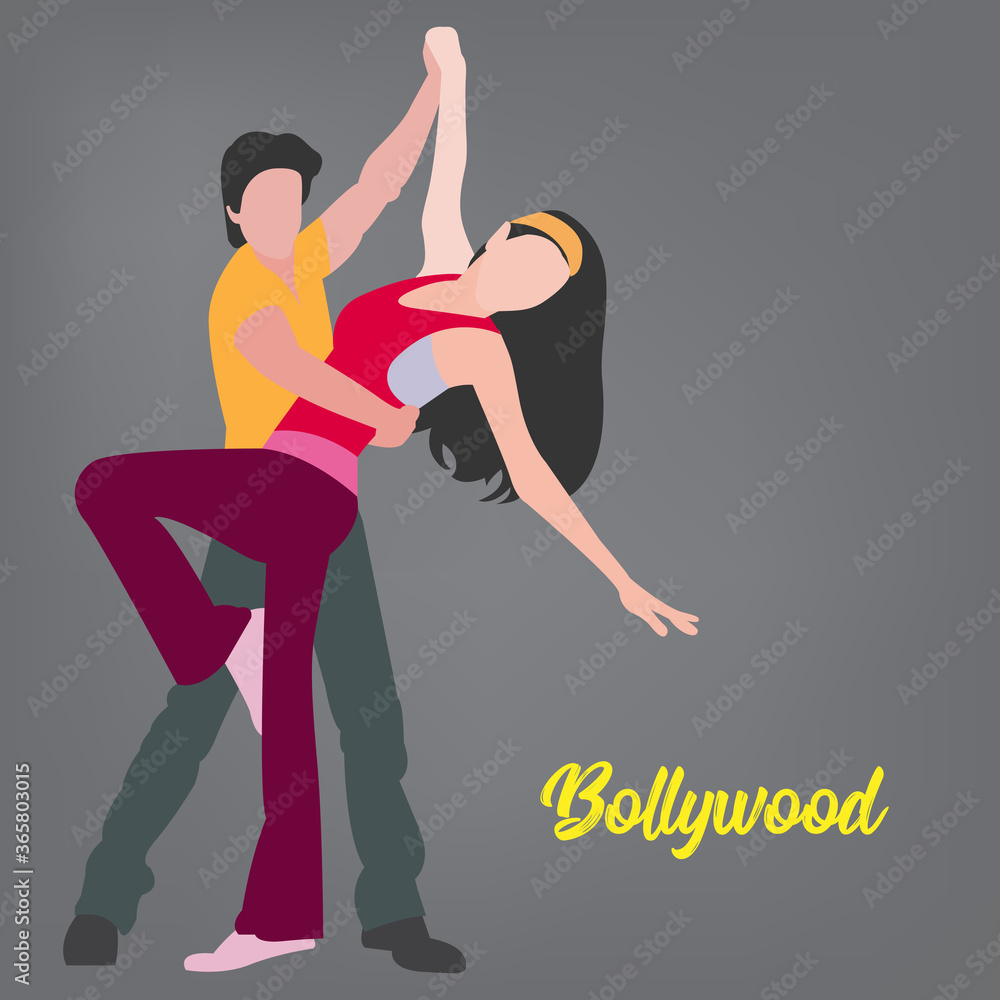 Vector illustration of a bollywood actor couple performing Indian ...