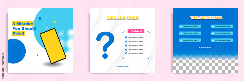 Social media tutorial, tip, trick, quick tips, layout template with ...