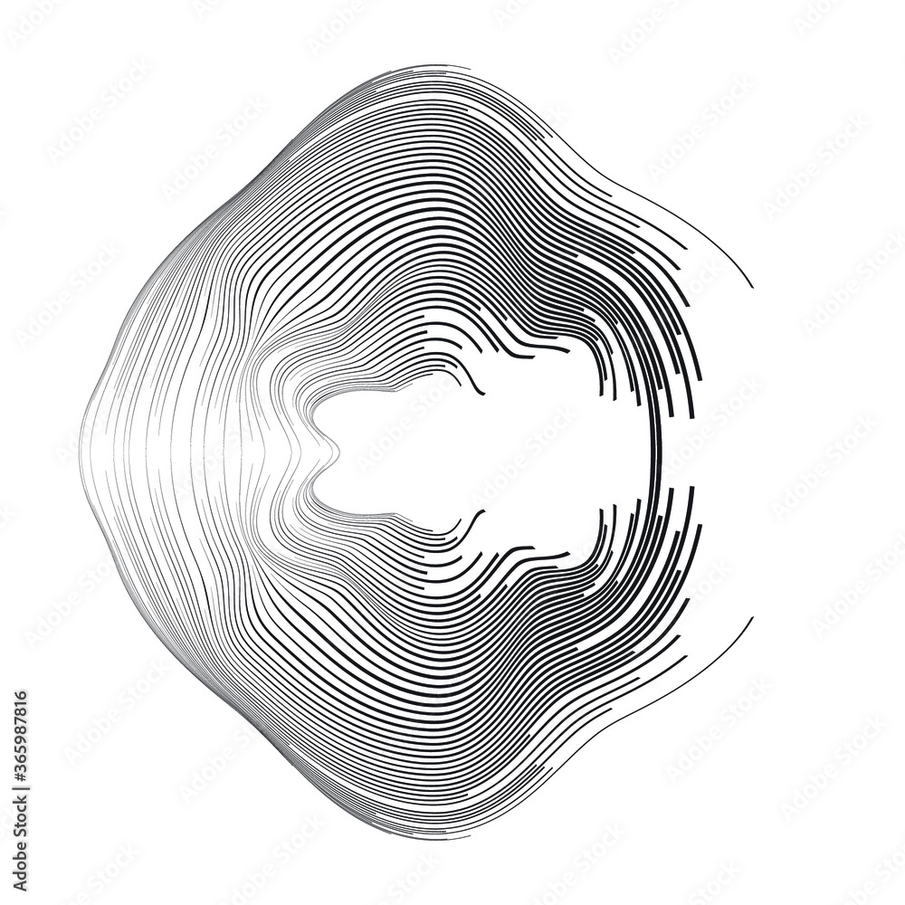 Flow Lines in Circle Form . Spiral Vector Illustration .Technology ...