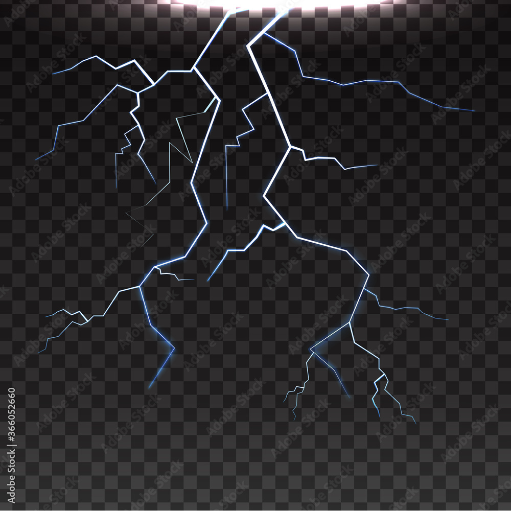 Lightning bolt isolated on transparent background. Trendy realistic ...