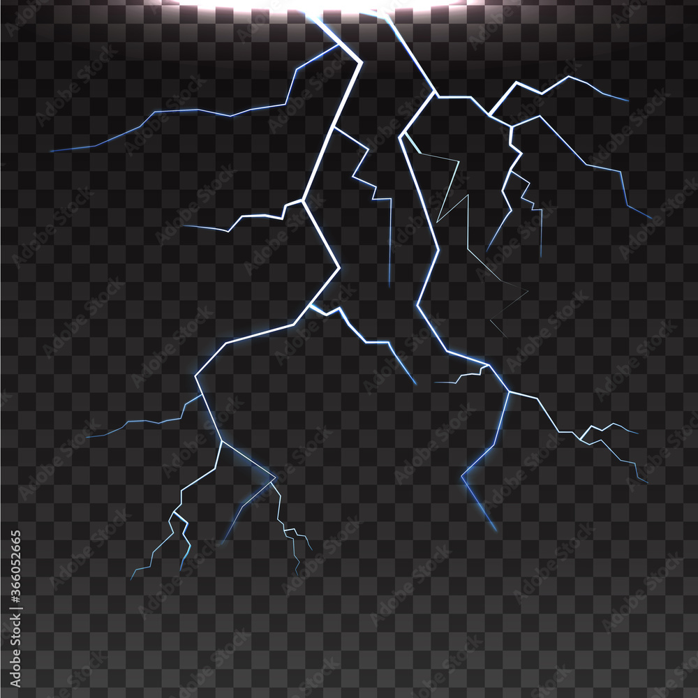 Lightning bolt isolated on transparent background. Trendy realistic ...