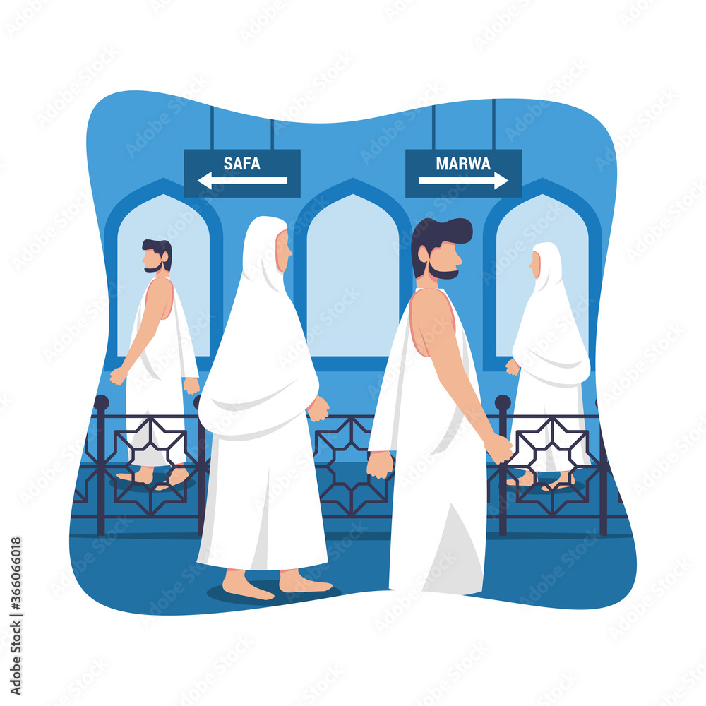 Vector de Stock Hajj and umrah islamic pilgrimage ritual guide design ...