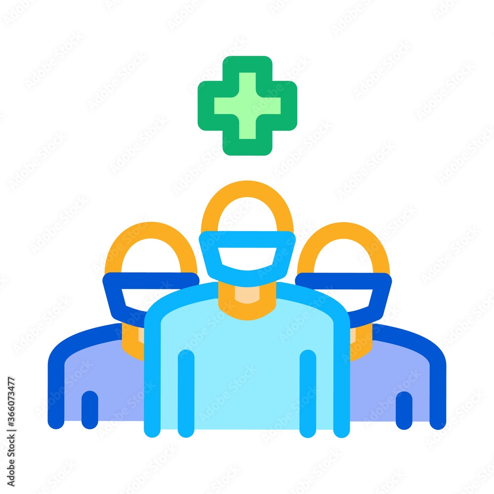 surgeon and nurses icon vector. surgeon and nurses sign. color symbol ...