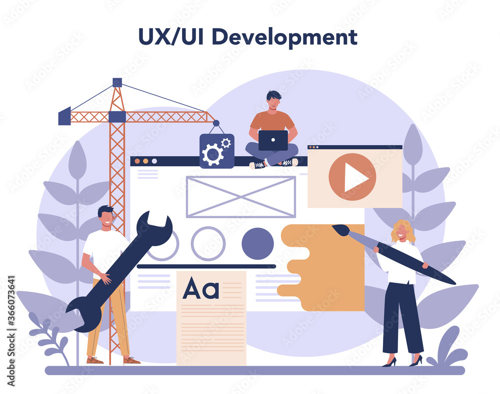 UX UI designer concept . App interface improvement for user. Stock ...