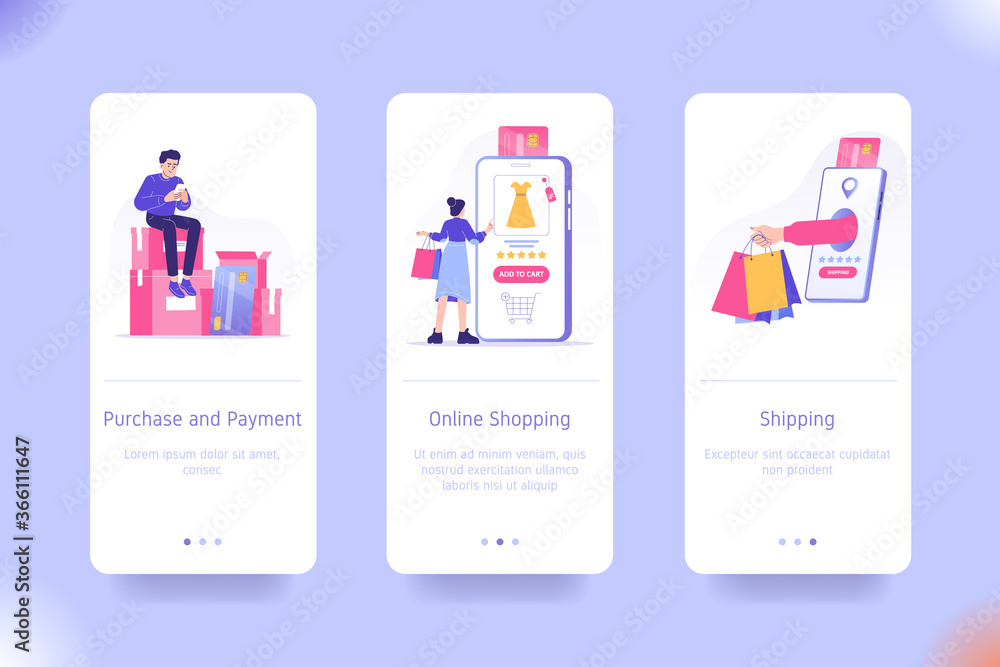 Application design set for Purchase and Payment, Online Shopping and ...