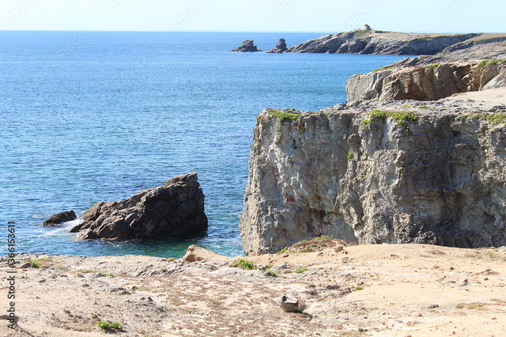 Baie de Quiberon. Côte sauvage. La baie de Quiberon offre un magnifique ...