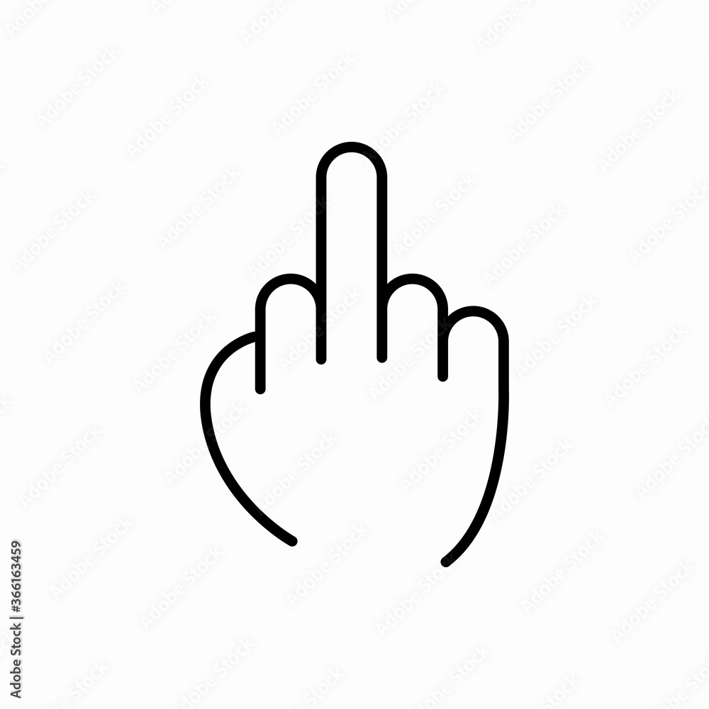 Outline middle finger icon.Middle finger vector illustration. Symbol ...