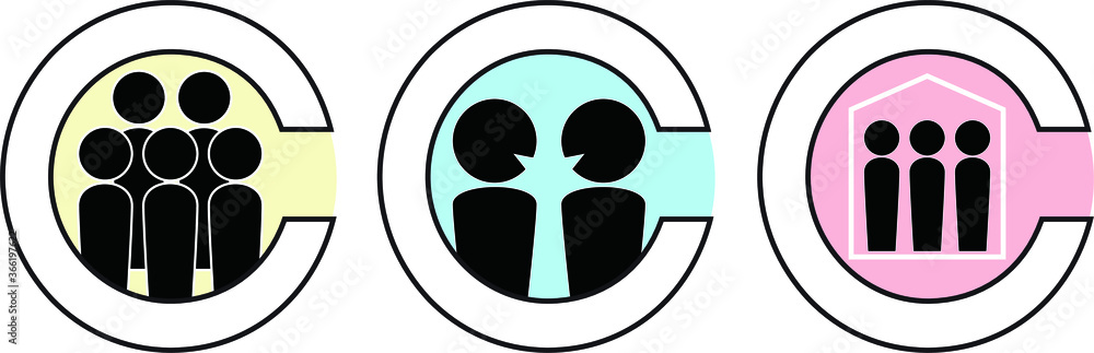 Concept image of Avoid the Three Cs, Crowded places, Close-contact ... Concept image of Avoid the Three Cs, Crowded places, Close-contact ...