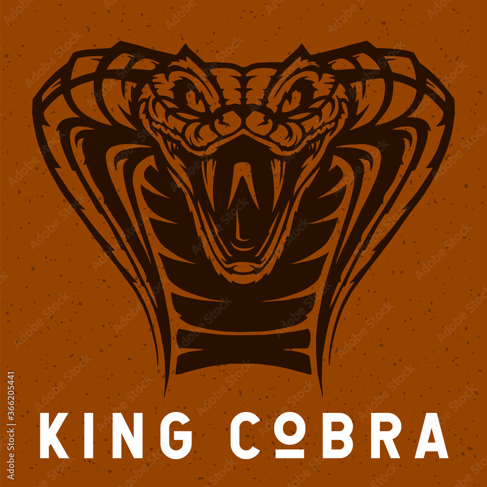 King Cobra vector illustration. Evil snake face graphic design. Stock ...