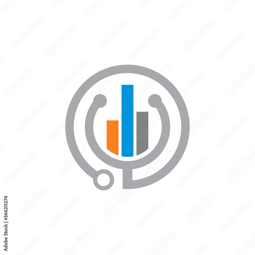 medical chart logo , healthy graph logo Stock Vector | Adobe Stock