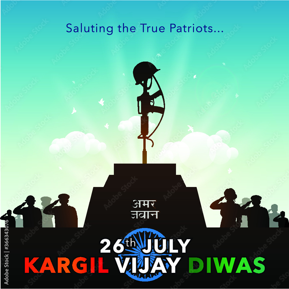 India Independence Day, 26 July kargil vijay diwas, remembering freedom fighters patriotic army ...