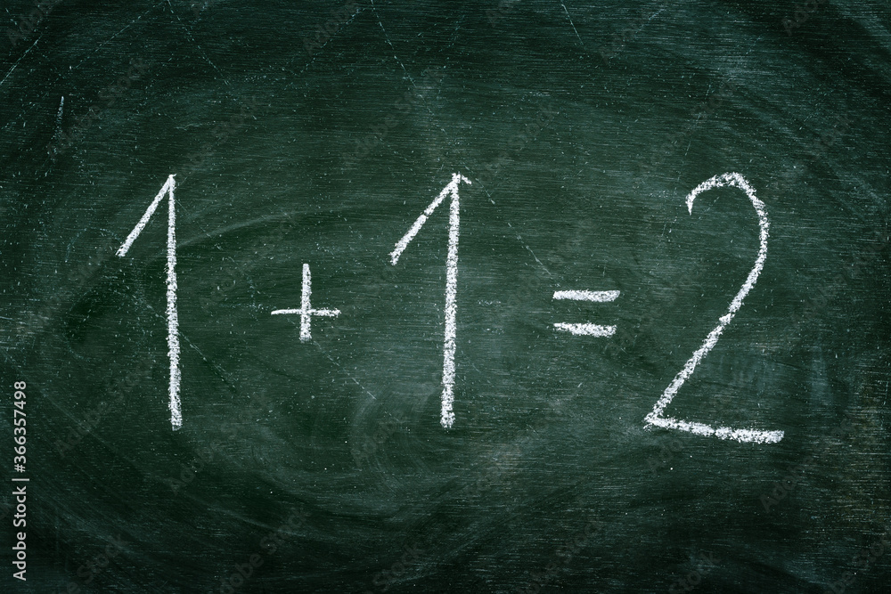 One plus one equals two Stock Photo | Adobe Stock