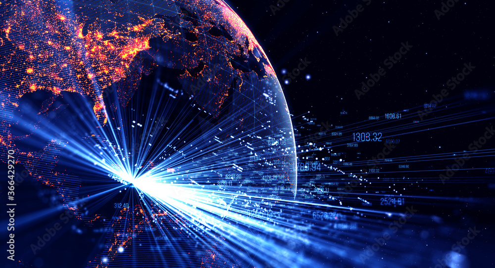 Ilustración de Stock Global International Connectivity Background/Connection lines Around Earth ...