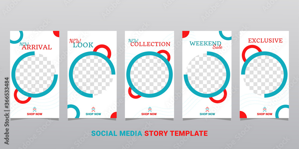 Set of Social media stories and post frame templates.Vector cover ...