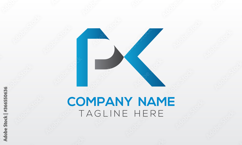 Initial PK Letter Logo With Creative Modern Business Typography Vector ...
