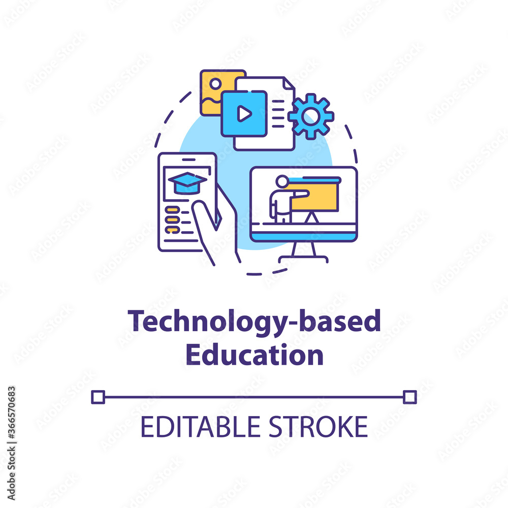 Technology based education concept icon. Modern educational approach ...