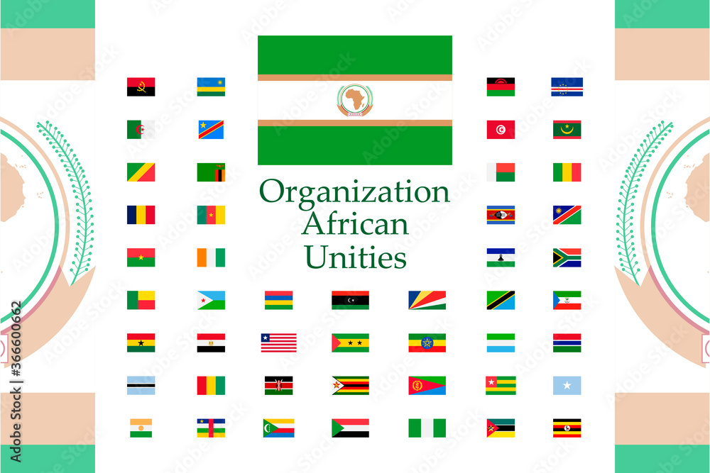 Stockvector Set of icons for flags of African countries. Vector image ...