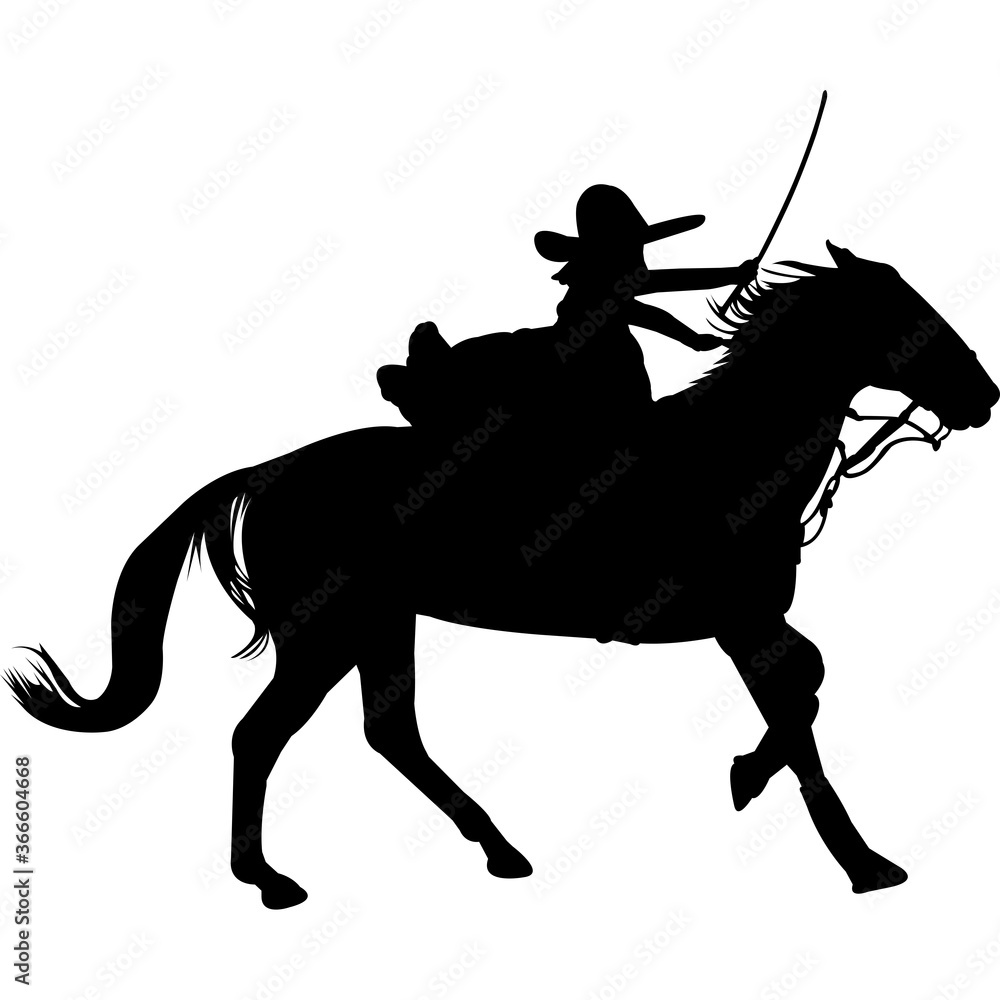 Vector de Stock Escaramuza Charra Silhouette Vector | Adobe Stock
