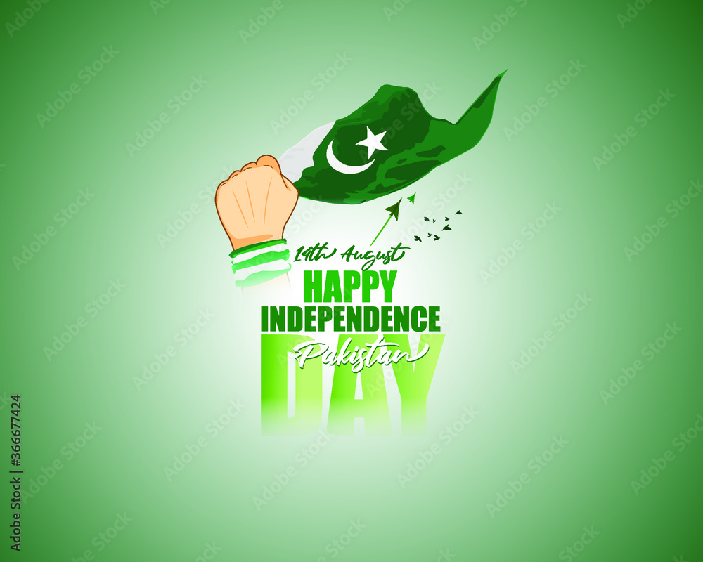 vector illustration for Pakistan independence day-14th August, greeting ...
