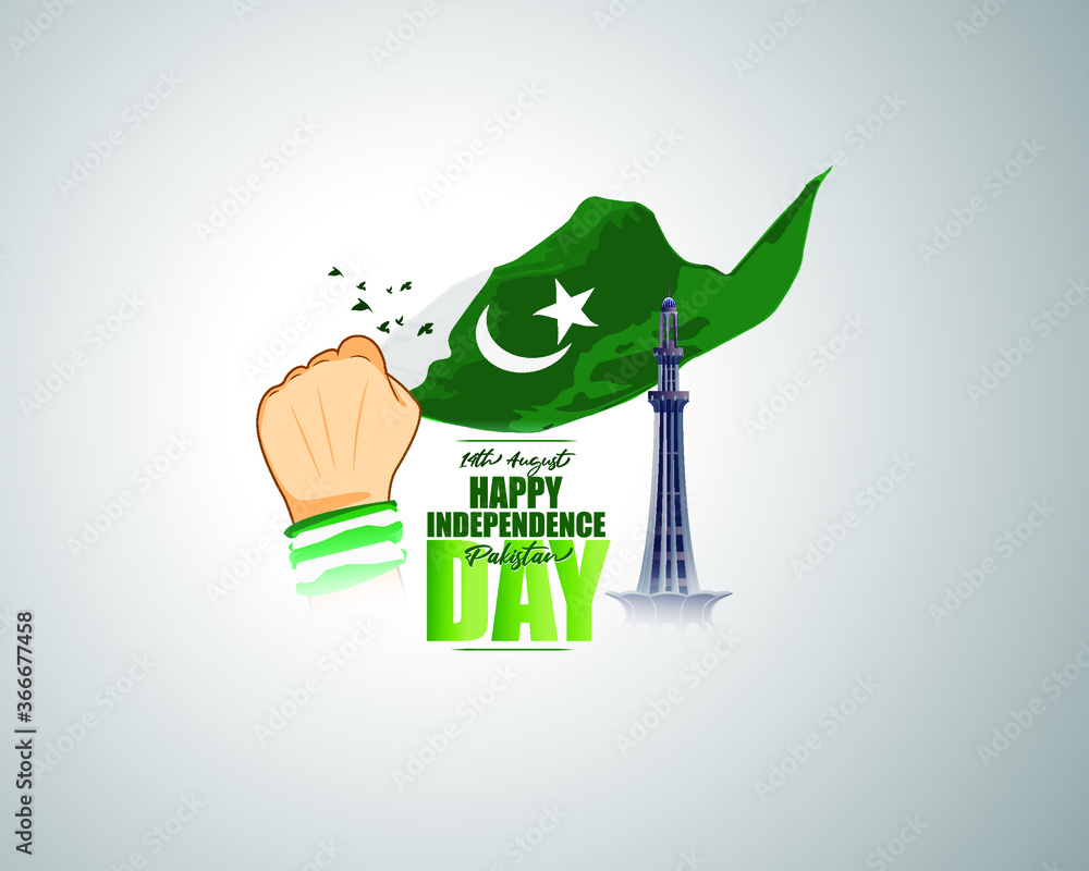 vector illustration for Pakistan independence day-14th August, greeting ...