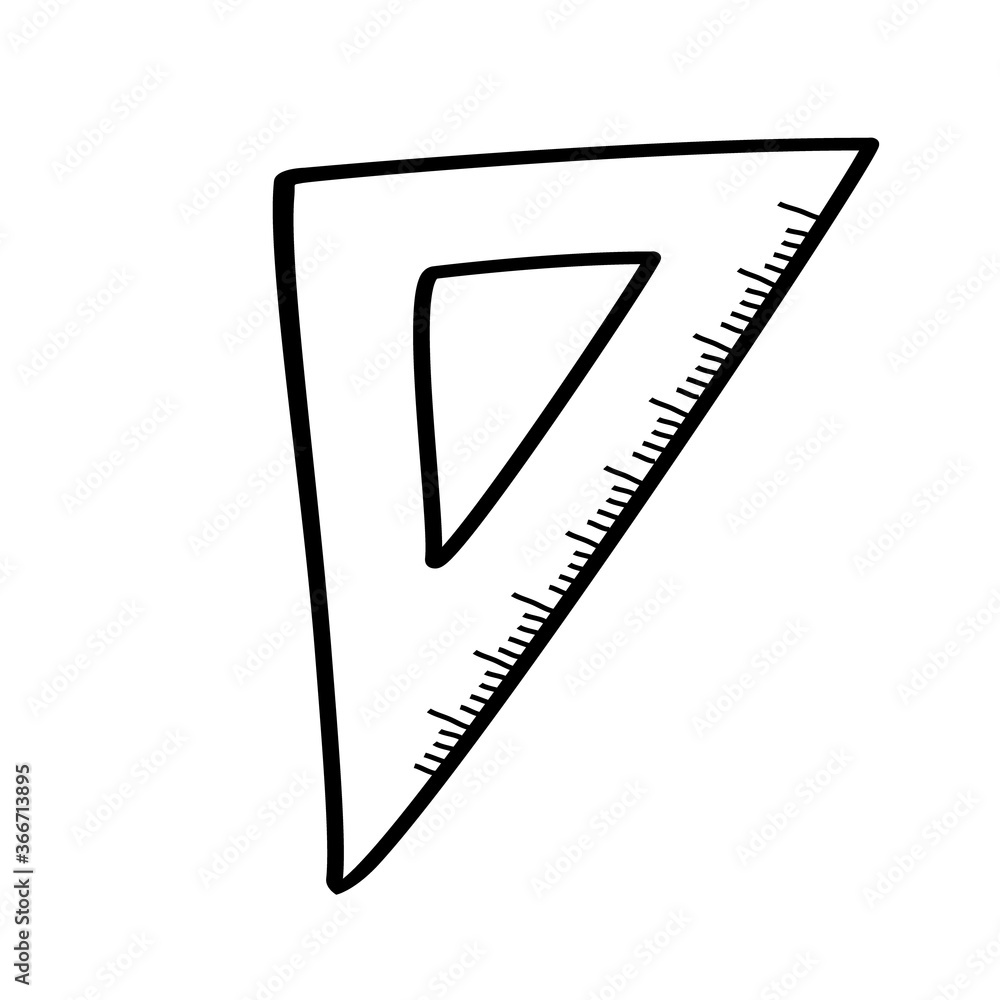 Back to school. Ruler in doodle style isolated on white background ...