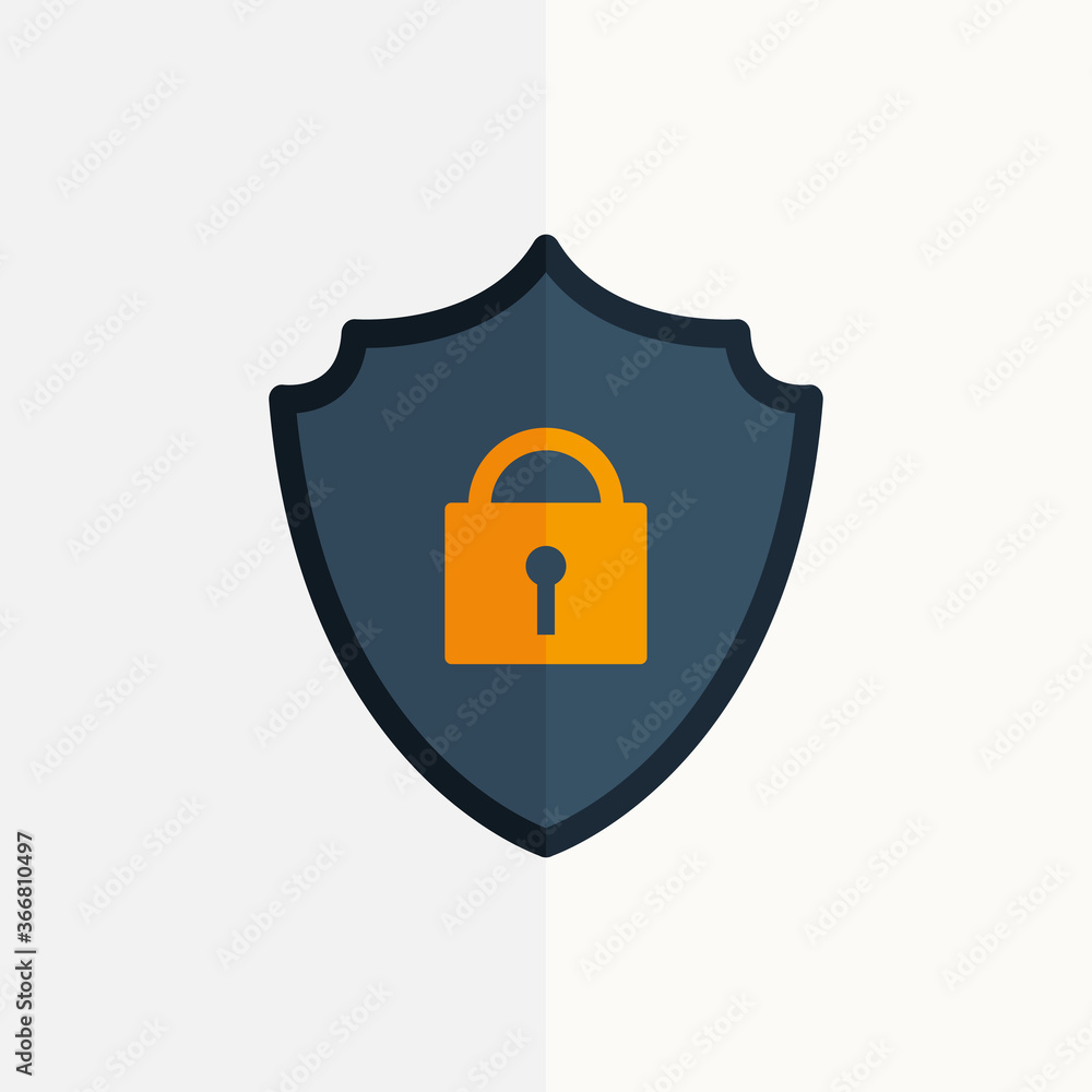 Symbol tarcza z kłódką zabezpieczenie symbol Stock Vector | Adobe Stock