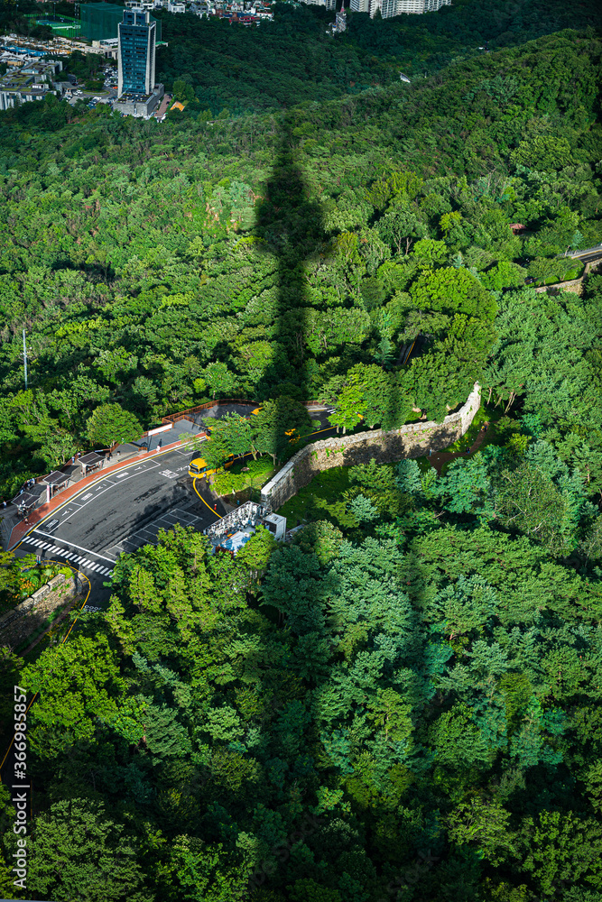 Long shadows created by man-made towers Stock Photo | Adobe Stock