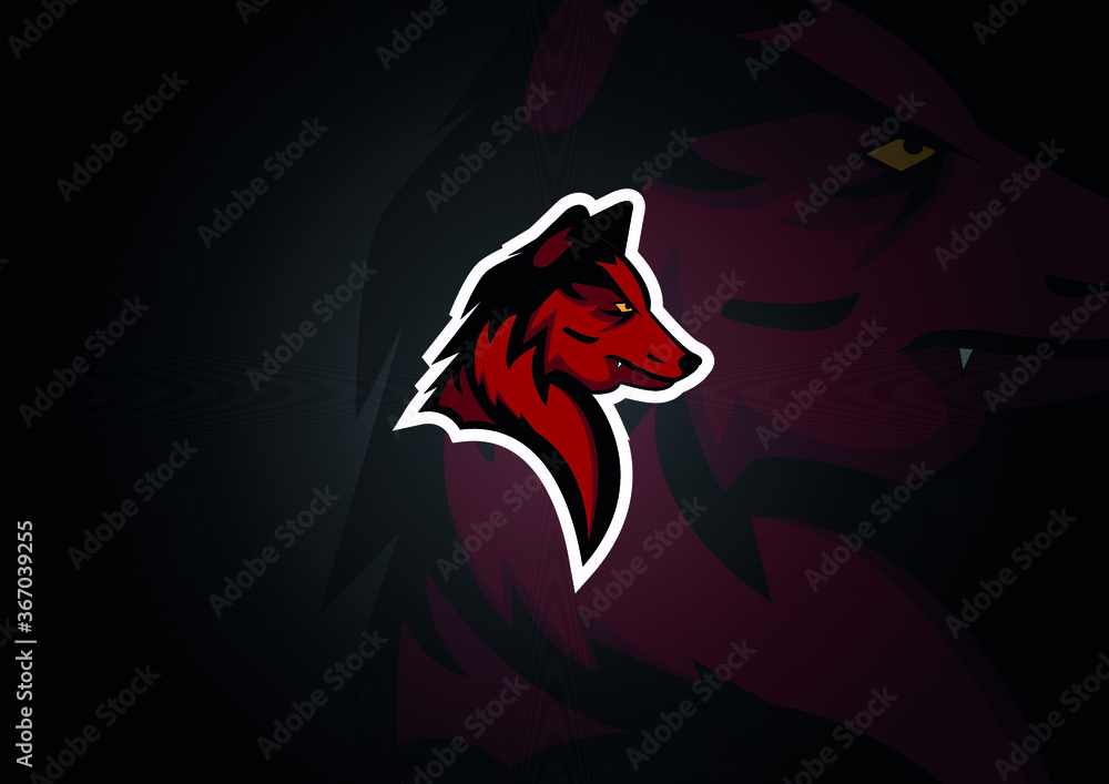 Red wolf mascot logo vector Stock Vector | Adobe Stock
