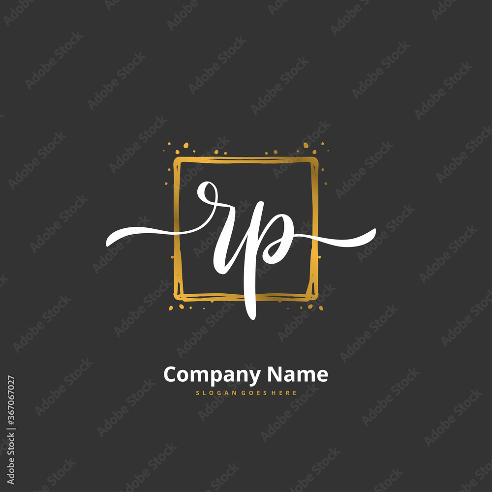 Vector de Stock R P RP Initial handwriting and signature logo design ...
