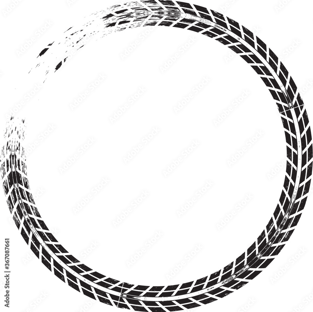 Vector Print Textured Tire Track . border frame . Design Element .Bike ...