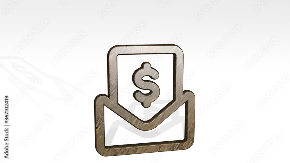 email action cash casting shadow from a perspective. A thick sculpture ...