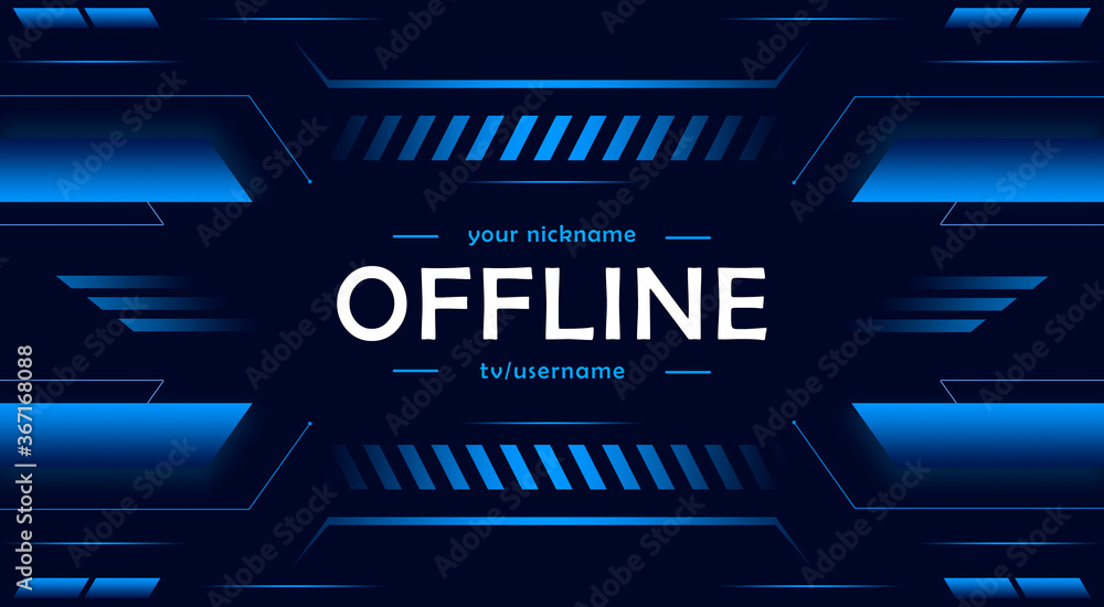 Стоковая иллюстрация «Offline twitch modern hud screen banner 16:9 for ...