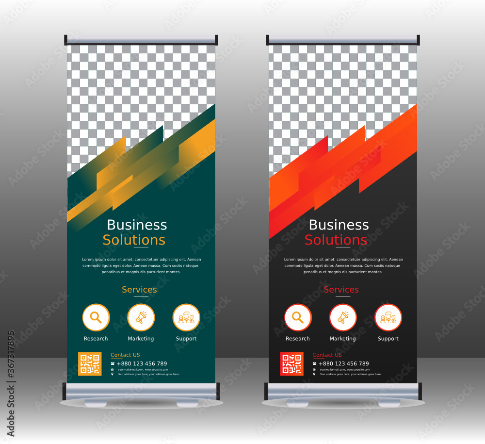Digital business conference roll up banner signage standee Stock Vector ...