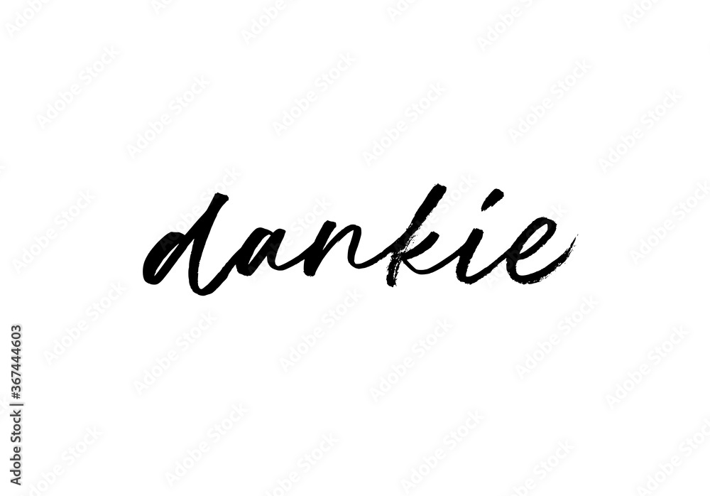 Image vectorielle Stock Dankie ink brush style vector lettering. Modern ...