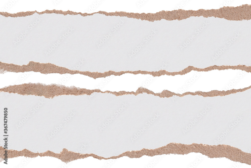 Ripped paper borders set. Elements design on white background Stock ...