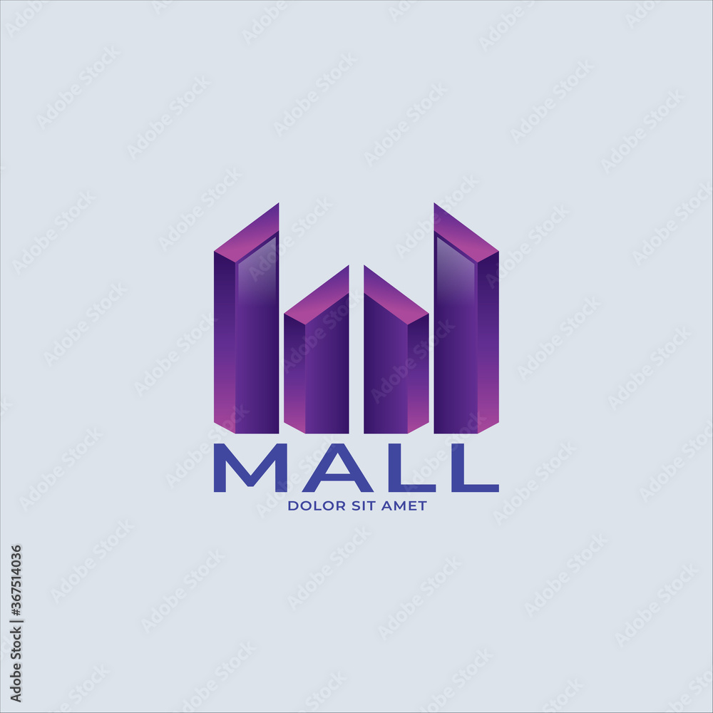 shopping mall logo, shop logo template design Stock Vector | Adobe Stock