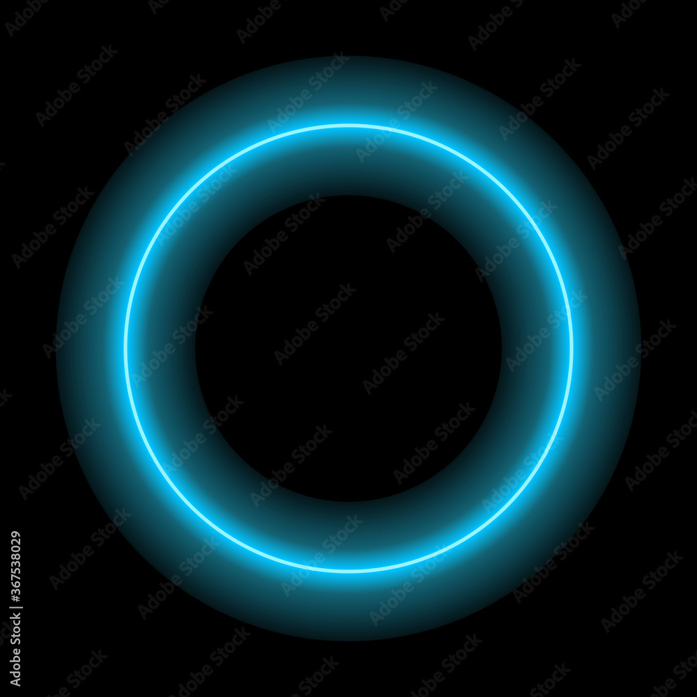 Neon circle, frame. A beautiful blue glow. Vector illustration. Stock ...