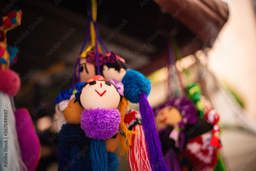A group of colorful mexican dolls. muñecas mexicanas. queretaro mexico ...