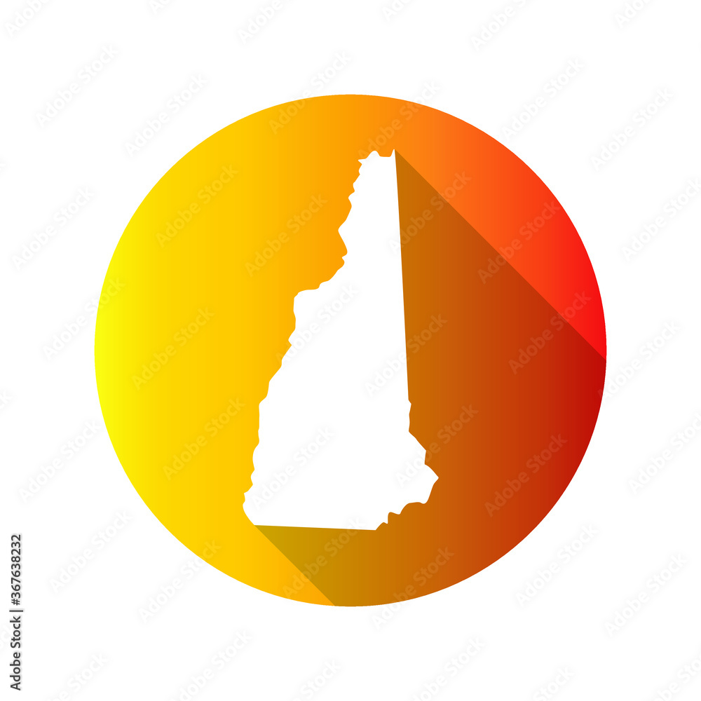 New Hampshire, USA Symbol Map Icon Round. Flat Vector Art Design with ...