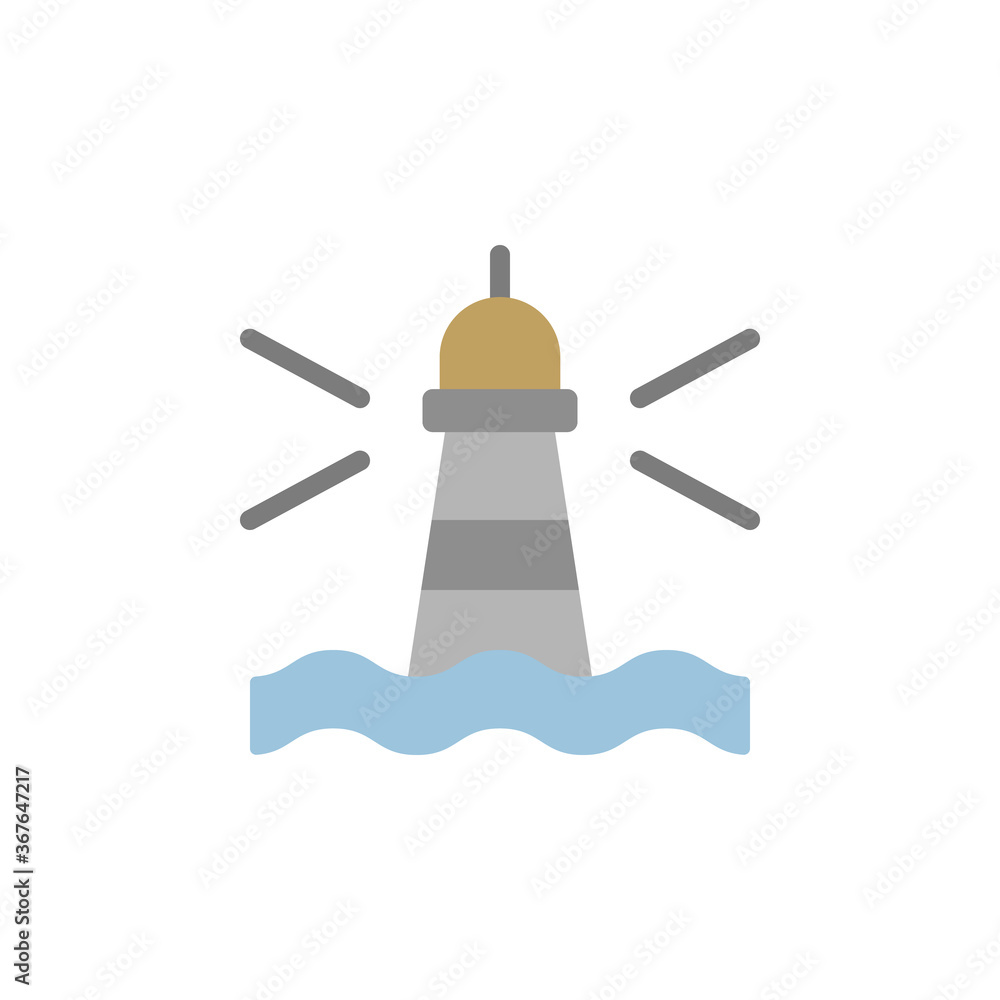 Lighthouse icon. Simple color vector elements of pirate icons for ui ...