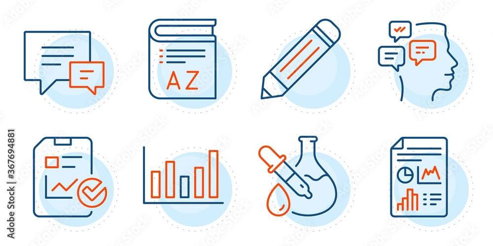 Vocabulary, Report checklist and Column chart signs. Report document ...