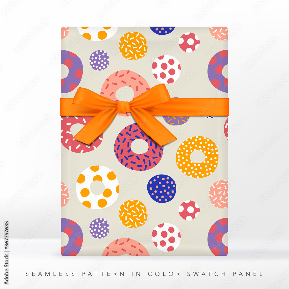 Vector Colorful Abstract Donut Cake with Topping or Frosting Seamless ...