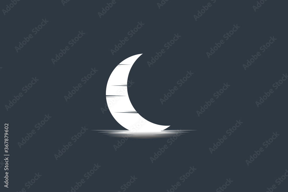 moon reflection logo design,vector graphic illustration Stock Vector ...