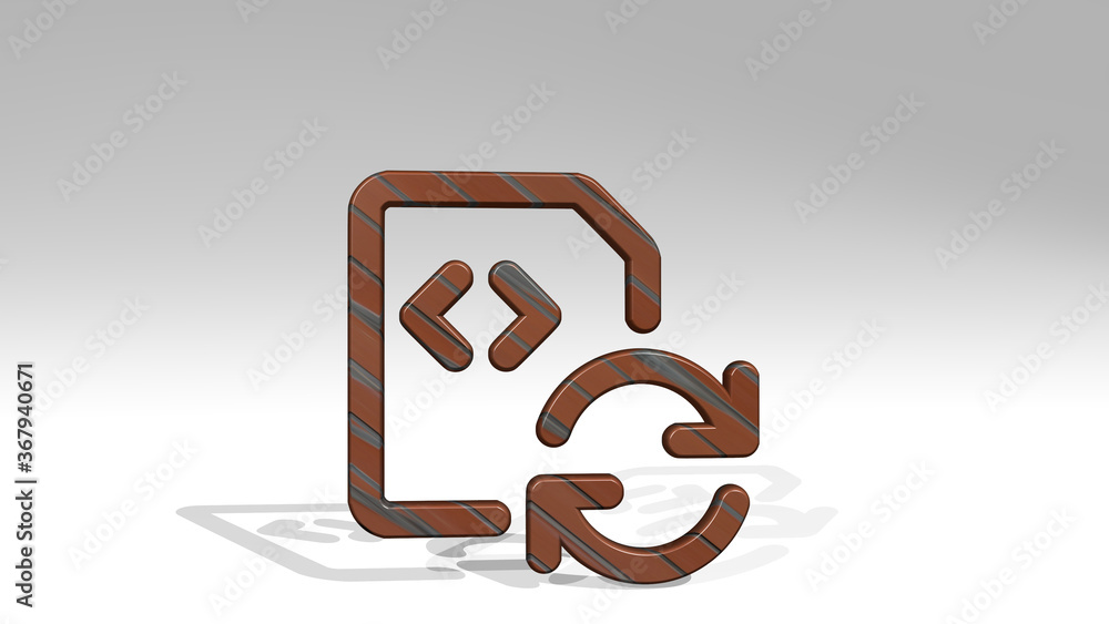 FILE CODE SYNC casting shadow with two lights. 3D illustration of ...