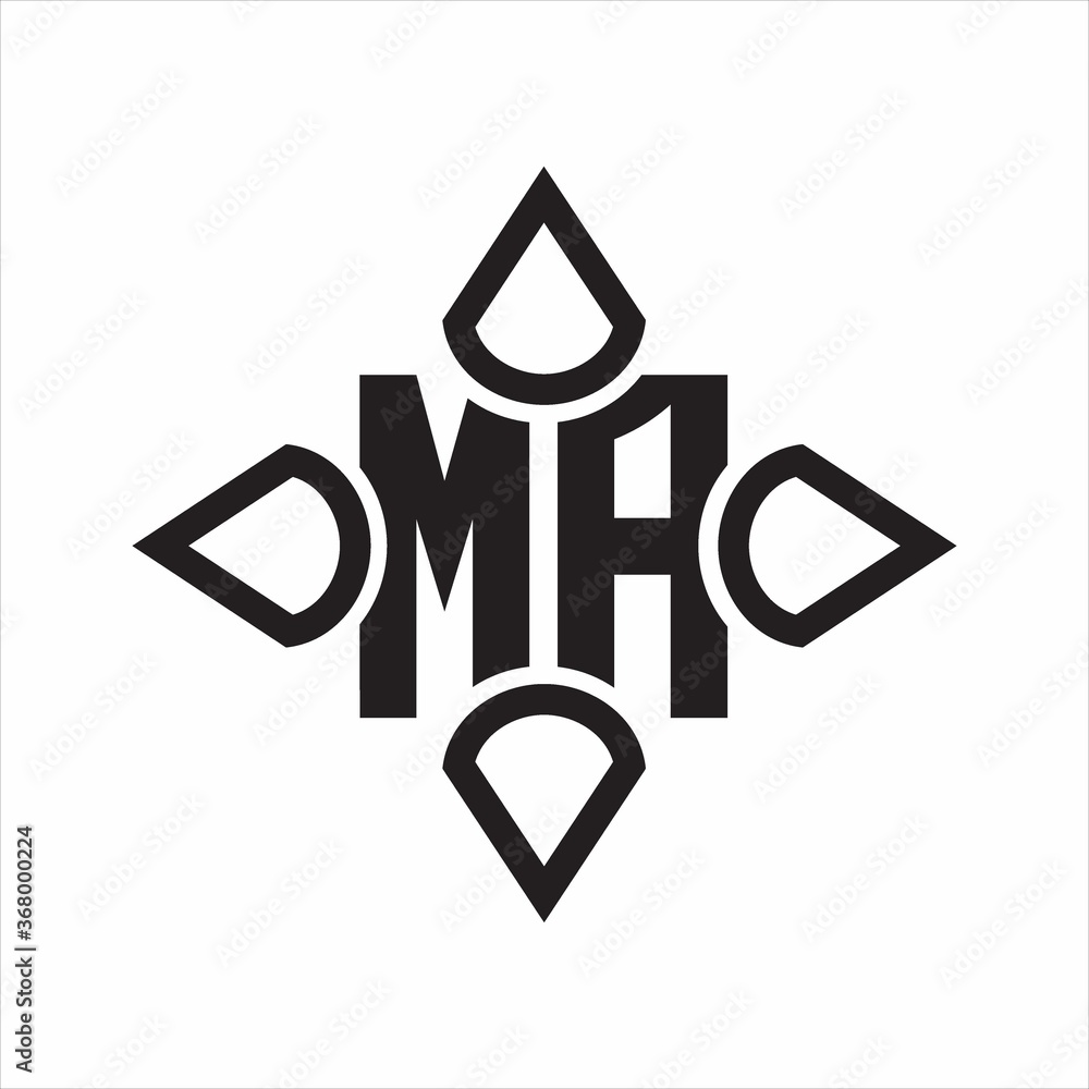 MA Logo monogram with four cone rounded by the shape design template on ...