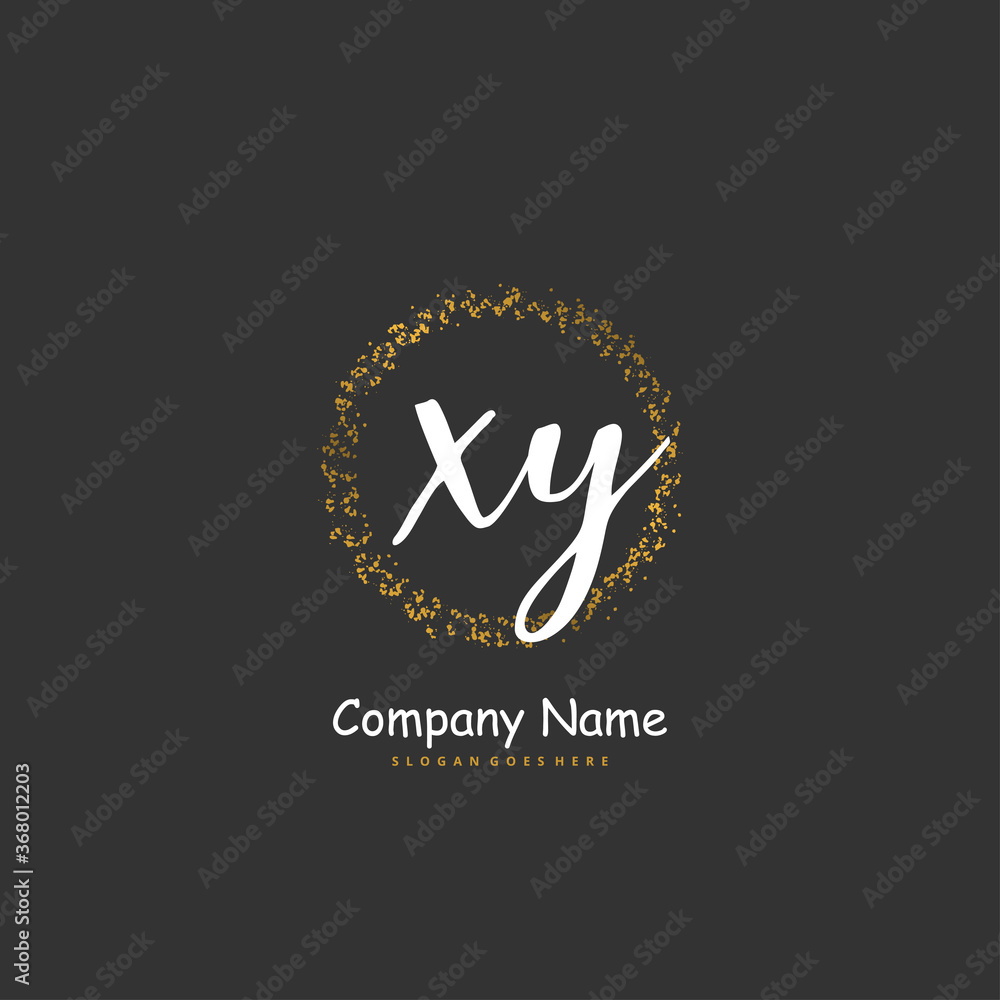 X Y XY Initial handwriting and signature logo design with circle. Beautiful design handwritten ...
