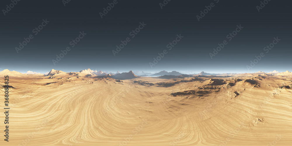 360 degree desert landscape. Equirectangular projection, environment ...