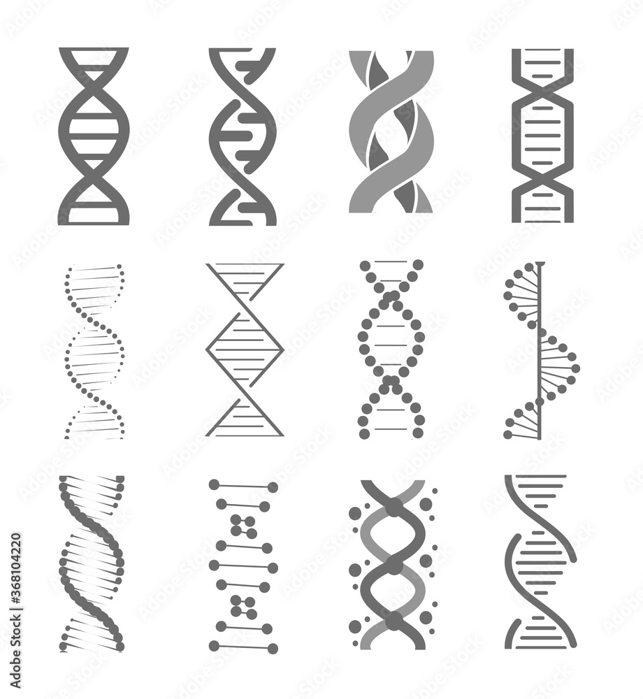 Human dna research technology symbols. Adn helix structure, genomic ...
